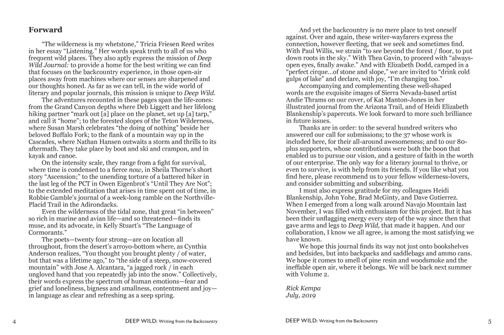 Deep Wild Journal – Writing from the Backcountry