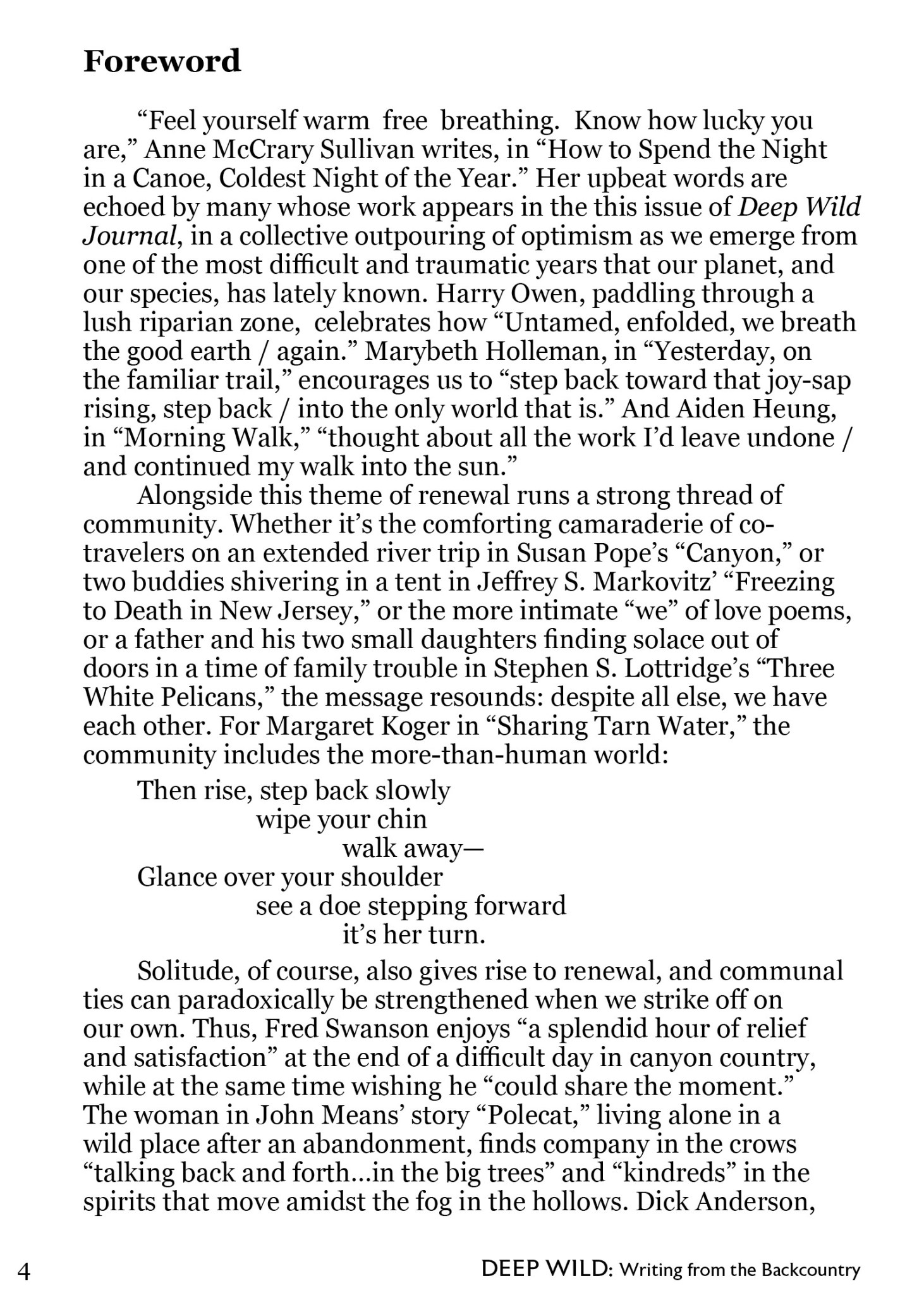 Deep Wild Journal – Writing from the Backcountry