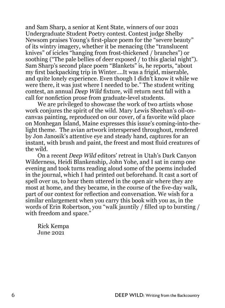 Deep Wild Journal – Writing from the Backcountry