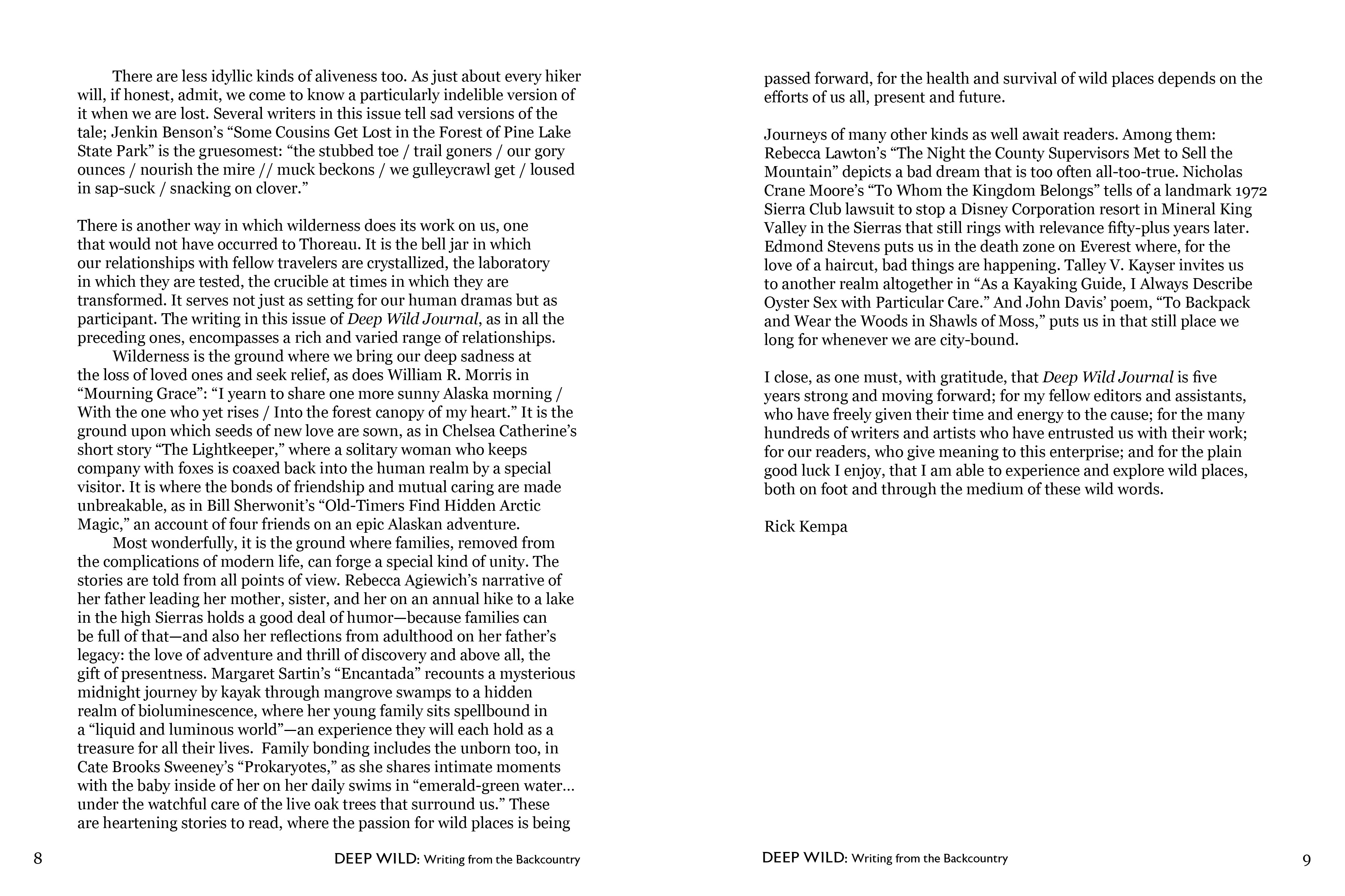 Deep Wild Journal – Writing from the Backcountry