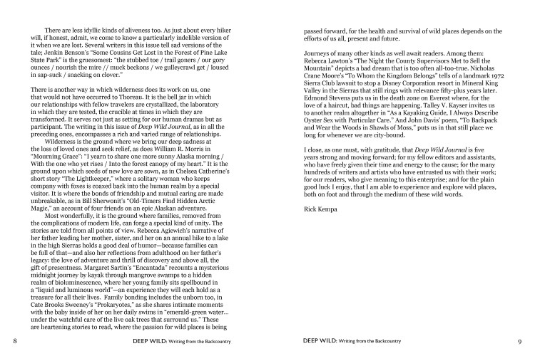 Deep Wild Journal – Writing from the Backcountry