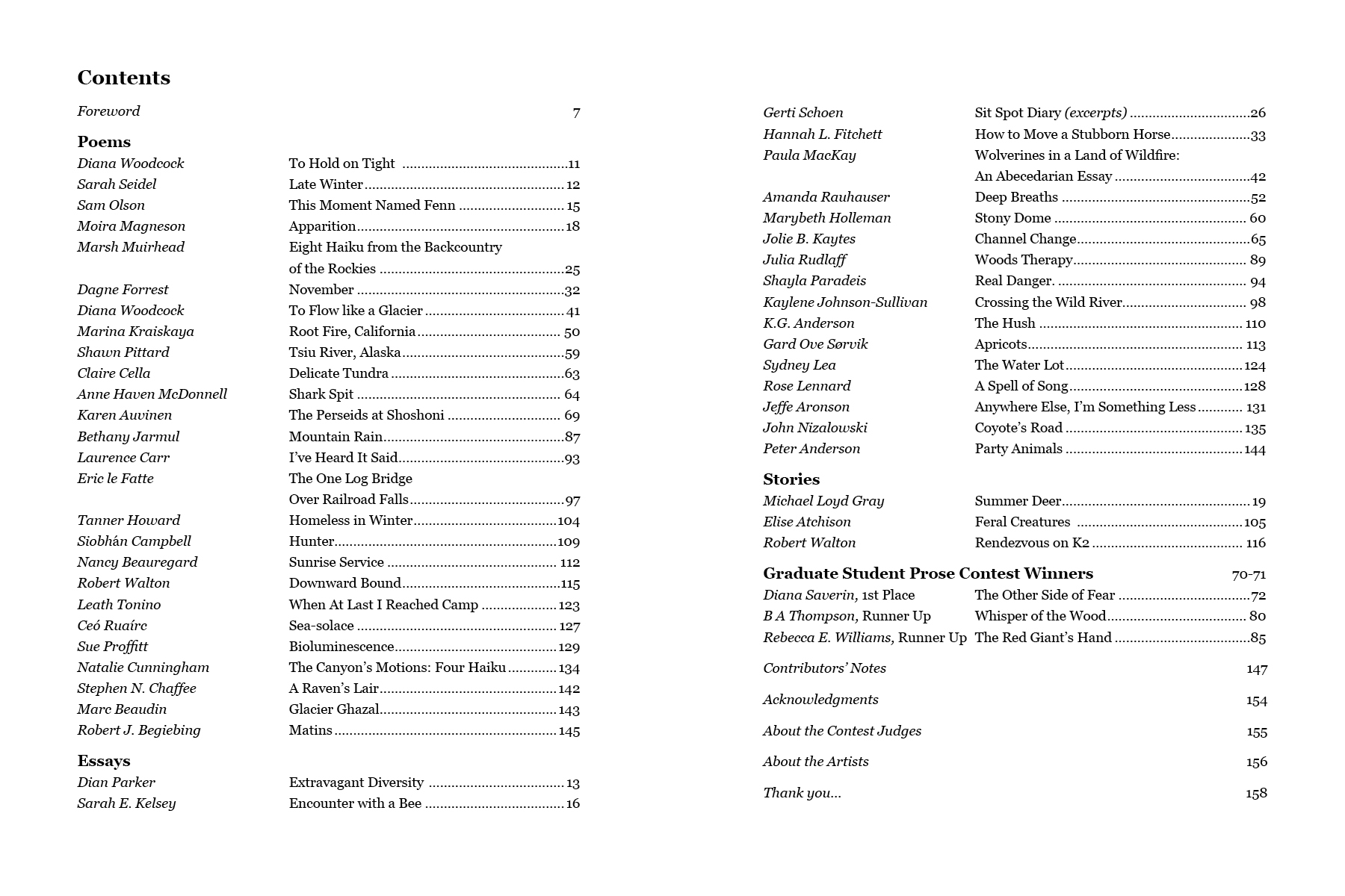 Deep Wild 2024 Contents and Foreword – Deep Wild Journal